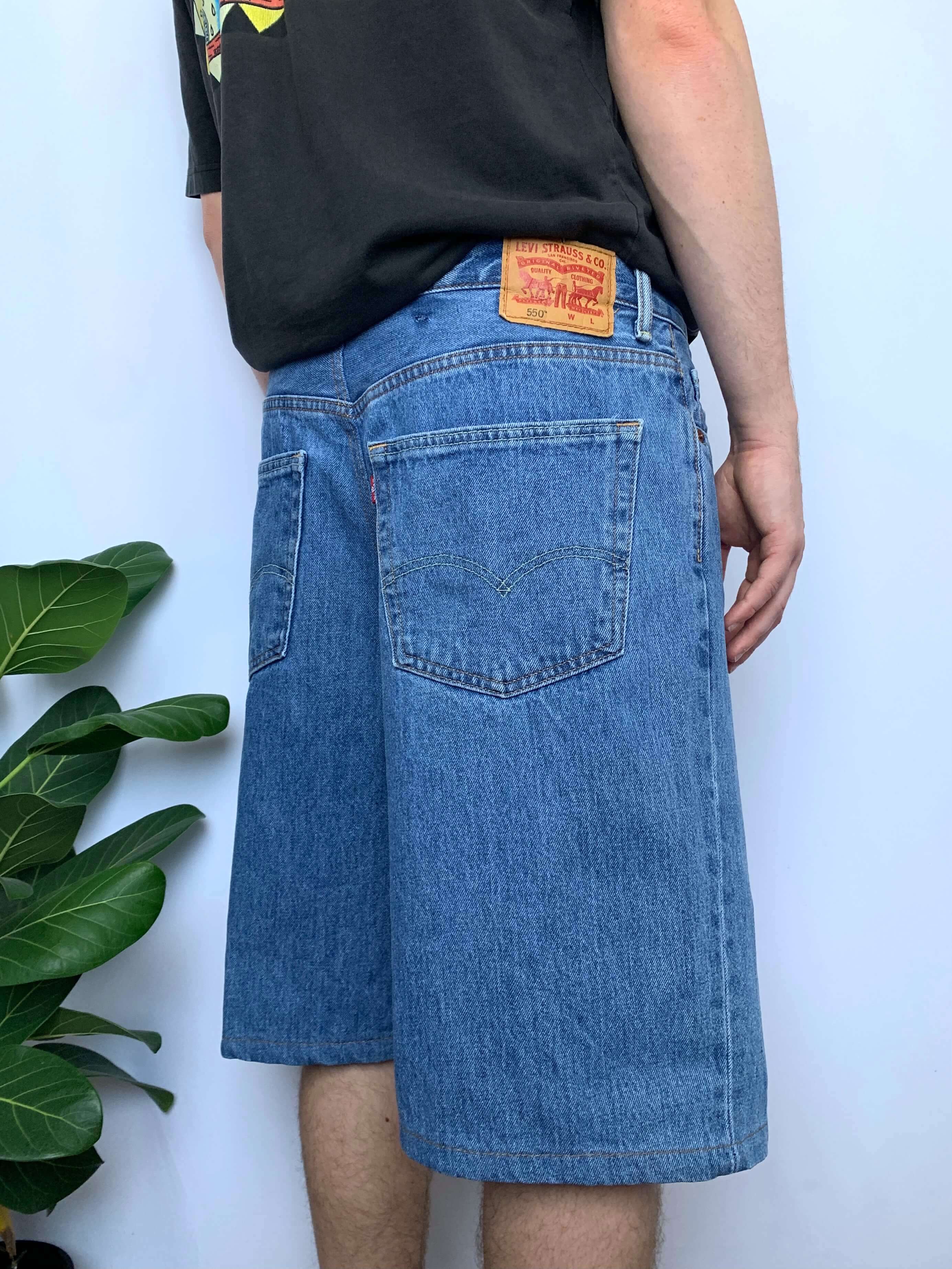 BAGGY LEVIS MID WASH JORTS - W36 – Recycled Surfwear
